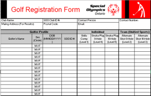 Golf Registration Form | Resource Library
