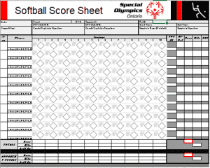 Softball Score Sheet. | Resource Library
