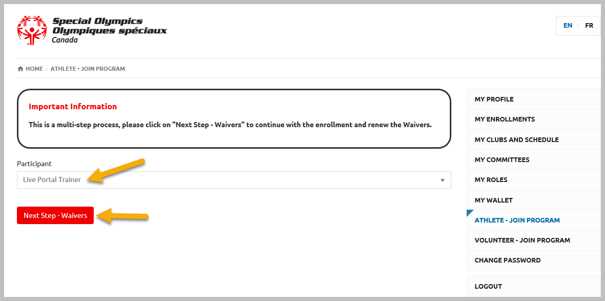 Athlete Join Program Page | Get Involved
